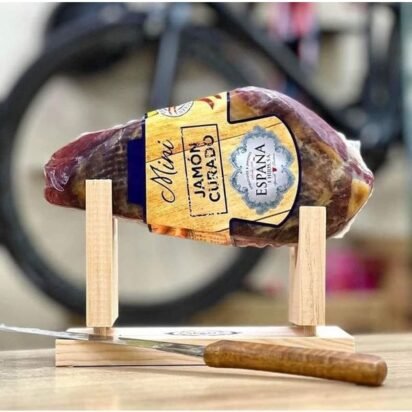 Mini Jambon Serrano "Curado" avec support et couteau - LA BOX ESPAGNOLE